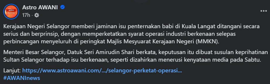 Selangor MB told to re-locate mega pig farming site to “Cheras, Kepong ...