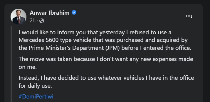 Anwar turns down use of Benz S600 but ‘dangers’ lurk everywhere - Focus ...