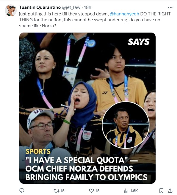 “Malaysia didn’t win 2nd bronze at Paris Olympics 2024; self-funded ...