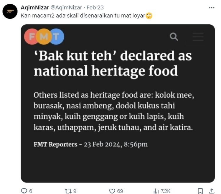 “That we don’t eat ‘bah kut teh’ doesn’t mean it can’t qualify as national heritage food”