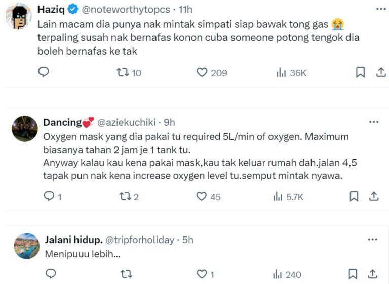 Foreign beggars who resort to oxygen mask to elicit sympathy leave netizens unimpressed