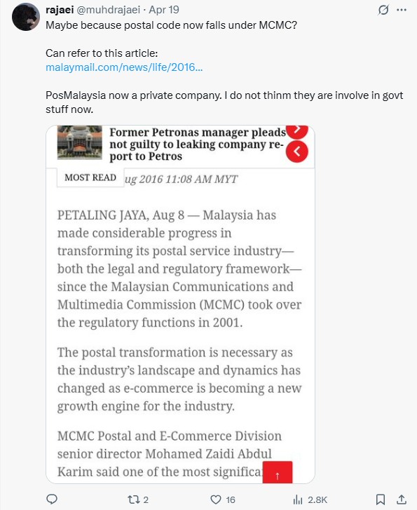 How come in this internet age, Pos Malaysia can’t even provide a “simple digital list of 3k ...