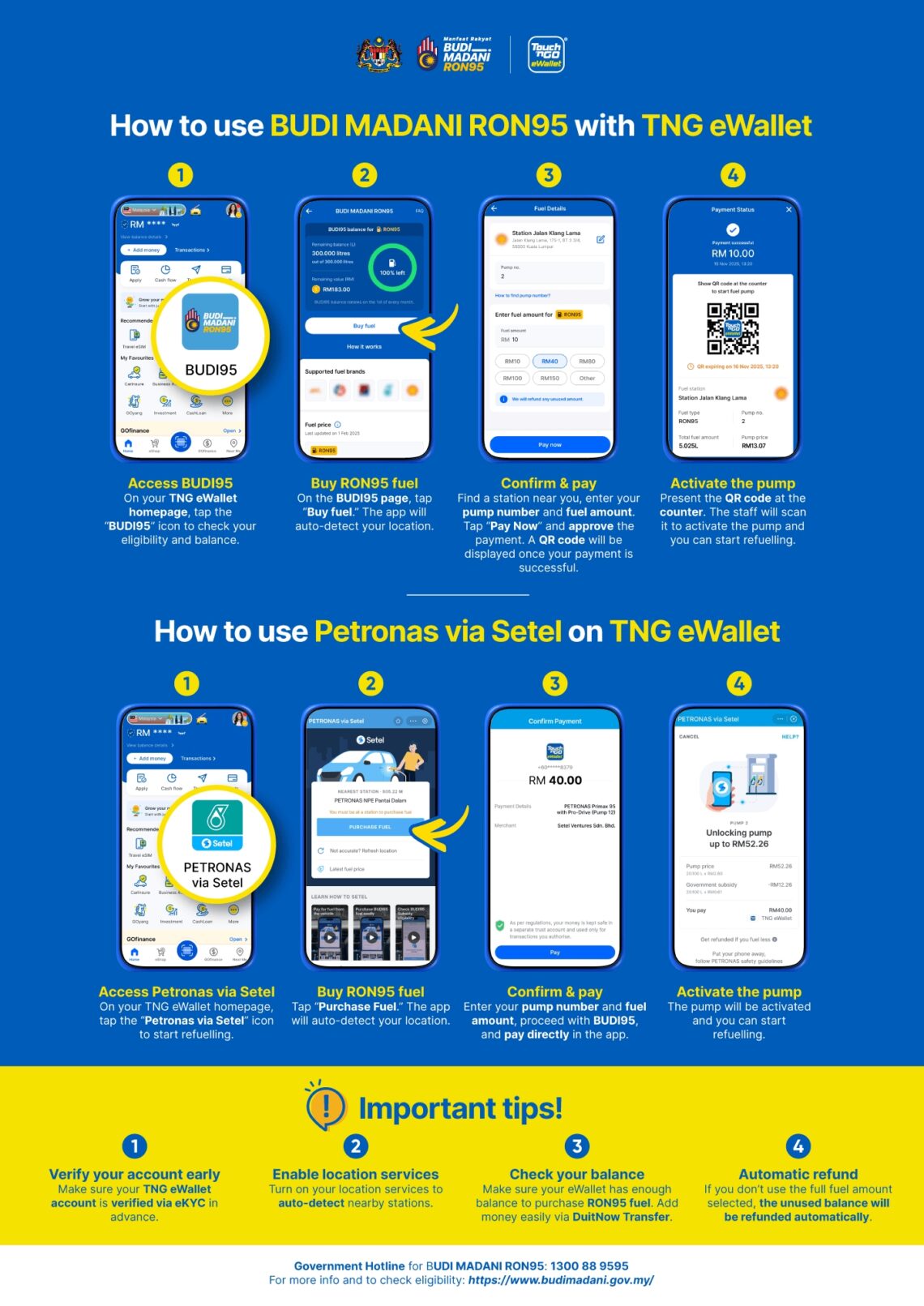 Budi95: How to get subsidised fuel with TNG e-Wallet