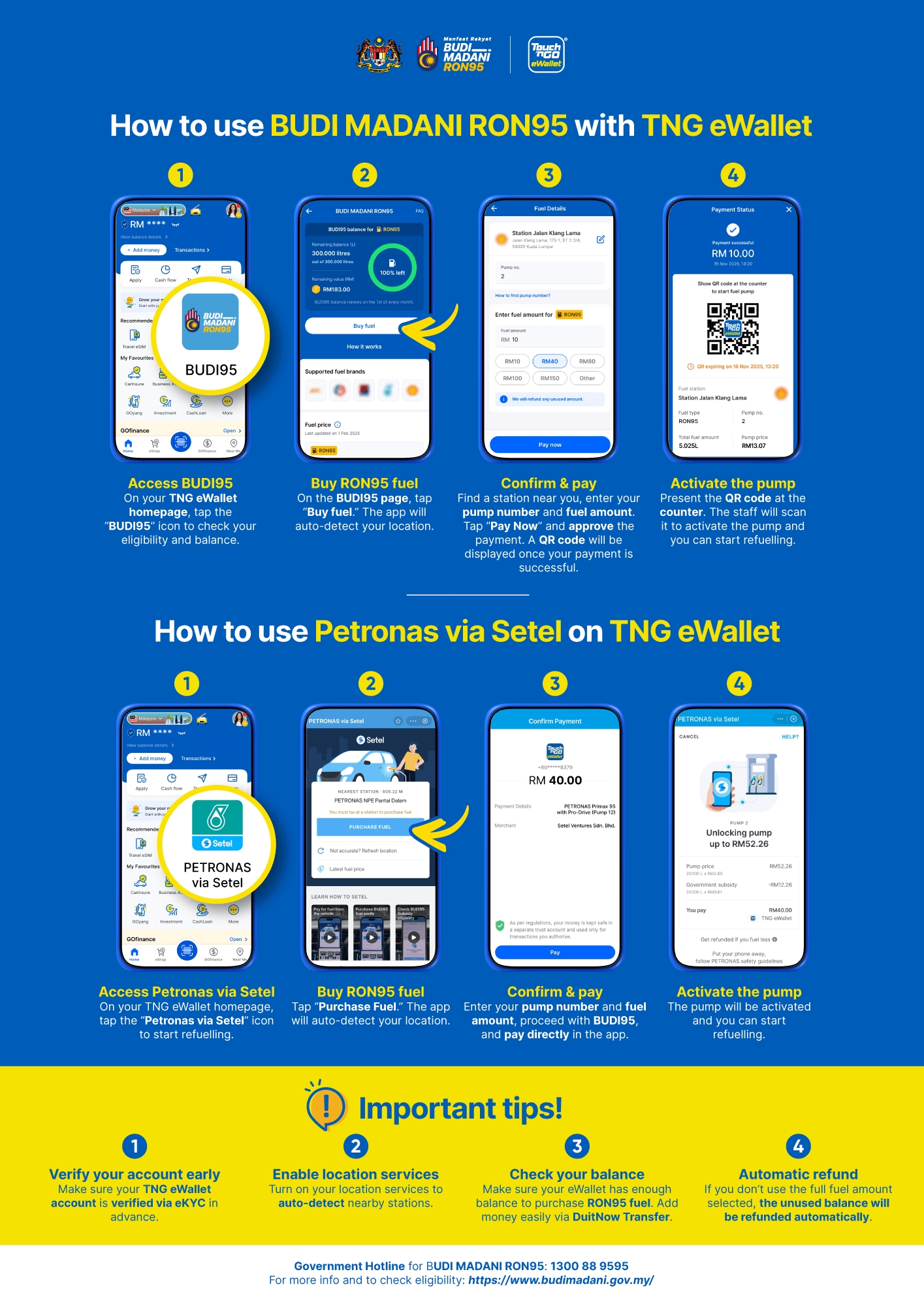 Budi95: How to get subsidised fuel with TNG e-Wallet