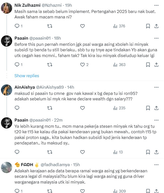 RON95 target subsidy: M’sians aghast at ambiguity, actual wealth level of Madani govt’s T15 group