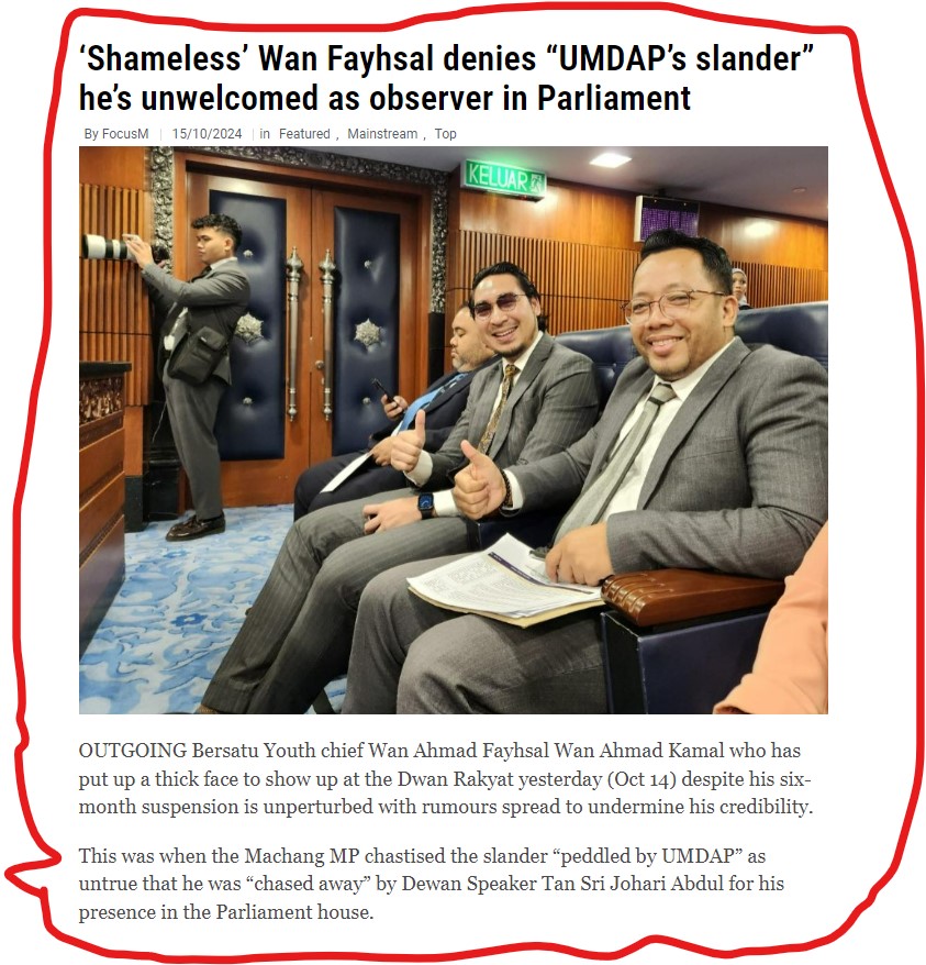 Public gallery ban: Netizens question Wan Fayhsal’s motive of eagerly ...