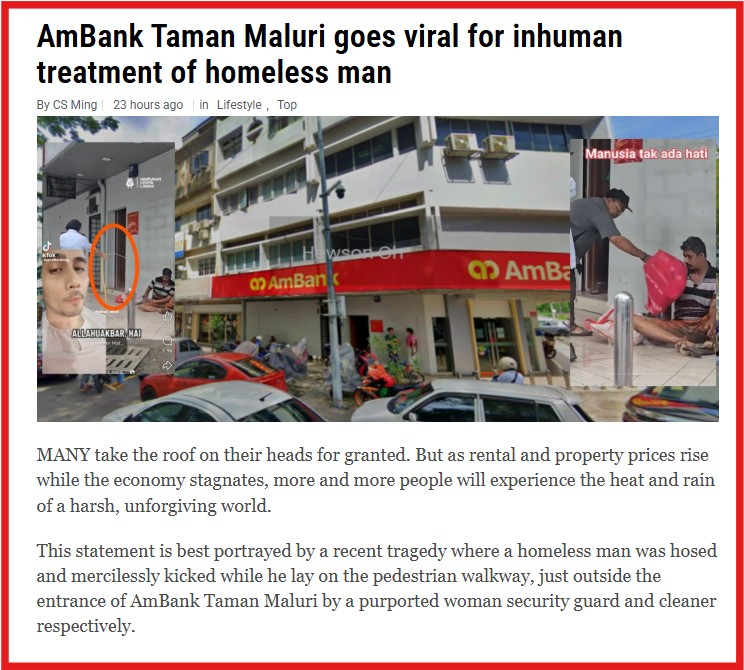 AmBank’s ‘spineless’ response to mistreatment of homeless man leaves ...