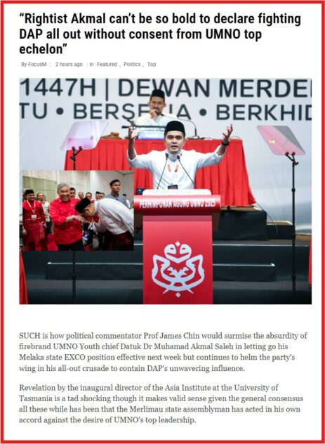 “Rightist Akmal’s Melaka EXCO resignation a PMX-UMNO-DAP tactical ploy ...