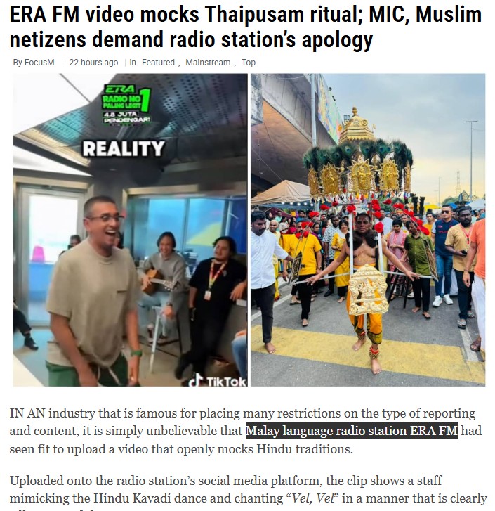 Astro comes under fire for “not being serious” in its apology to Hindus ...