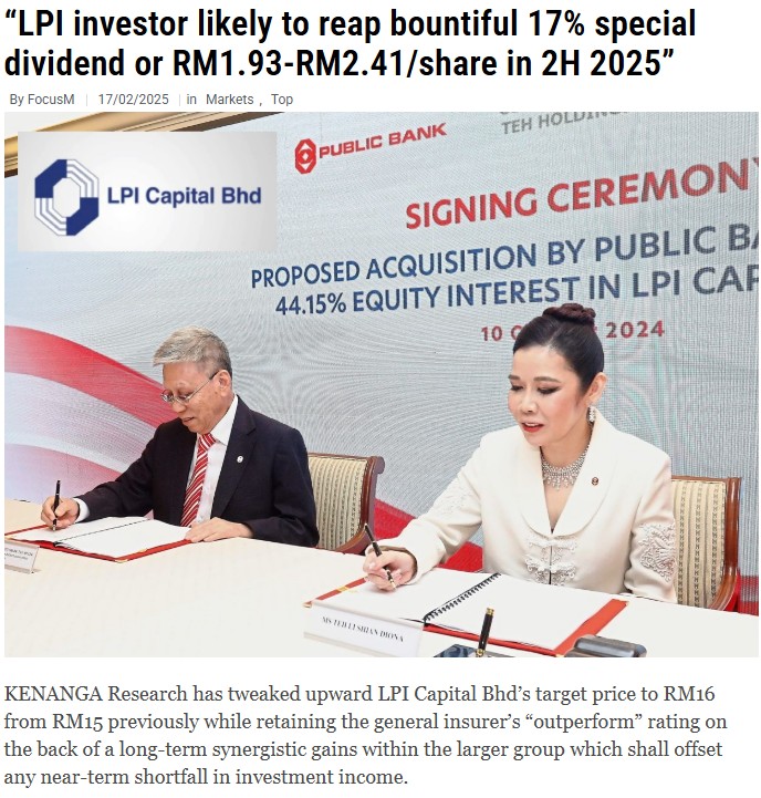 LPI to test Kenanga’s RM16 target after potential RM1.76/share payout ...