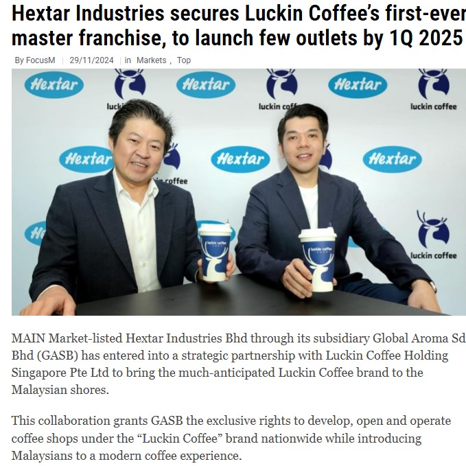 Luckin Coffee officially opens its doors in the Klang Valley with 2 ...