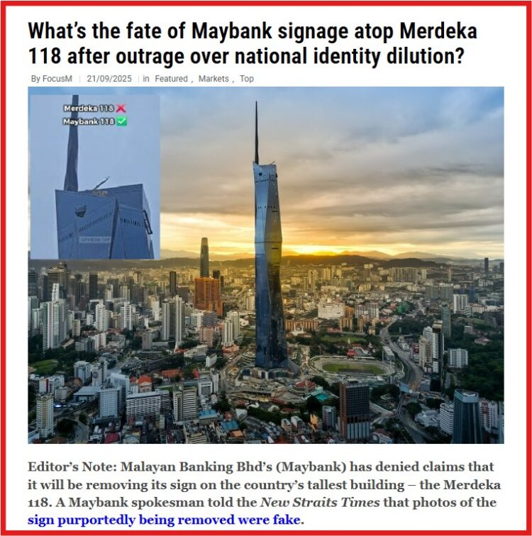 Maybank completes its ‘re-branding’ of Merdeka 118 much to the chagrin ...