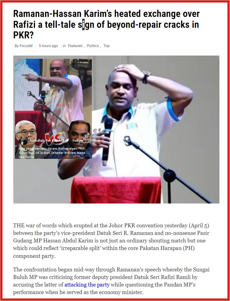 “Ramanan deserves Hassan Karim’s yelling for his rampant sycophancy ...
