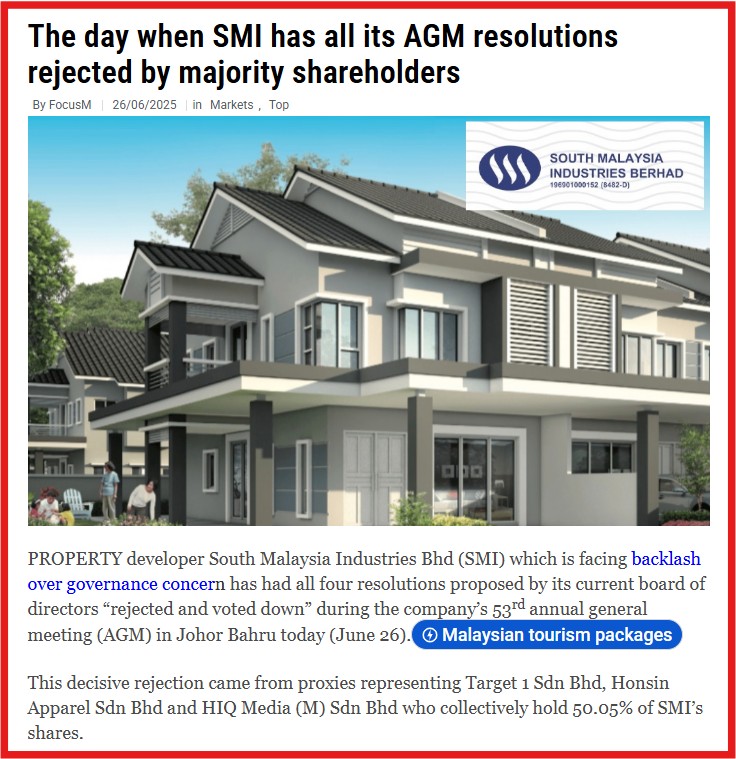 SMI courts more CG controversy with re-appt of director who was ...