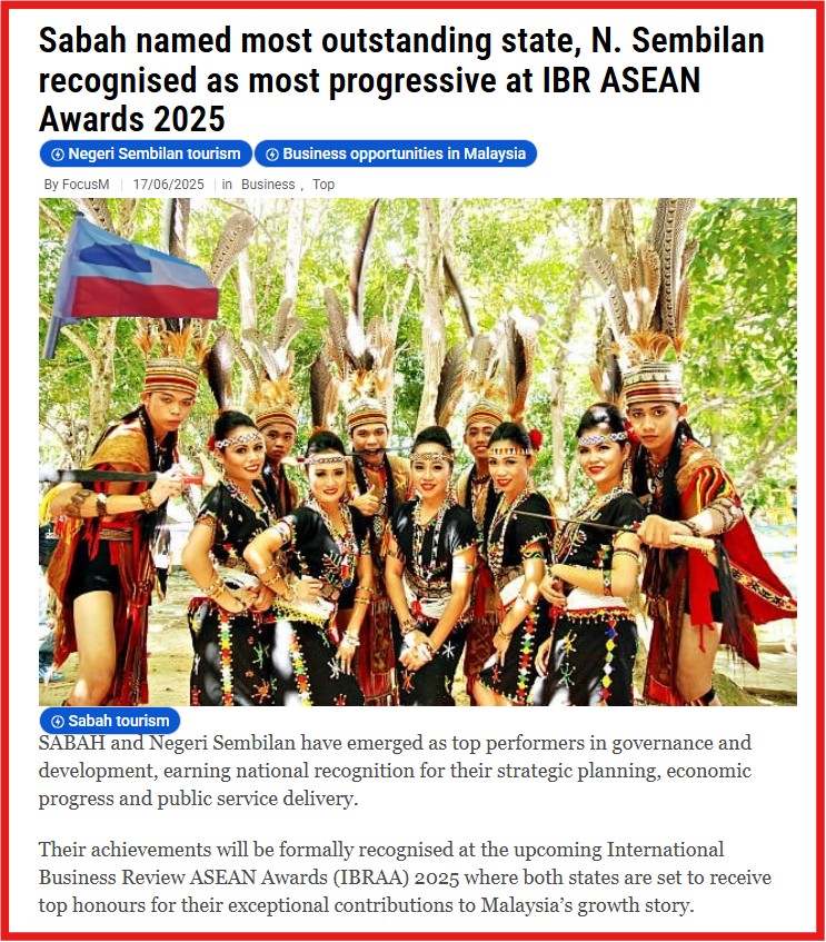 Sabah’s visionary leadership and Blue Economy earns top honour at IBR ...