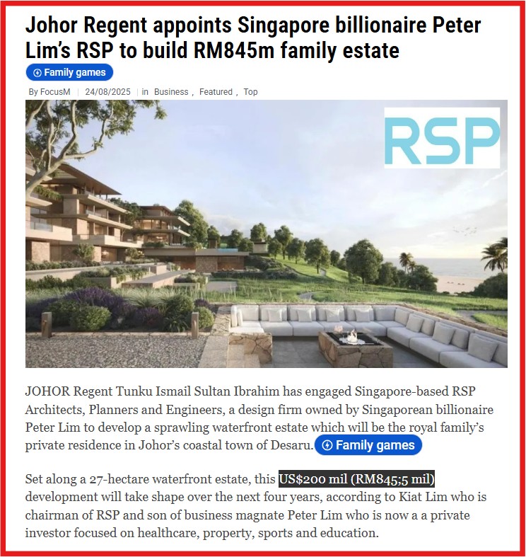 Malaysians Must Know the TRUTH: Johor’s Crown Prince Tunku Ismail may cash out on Singapore’s ...