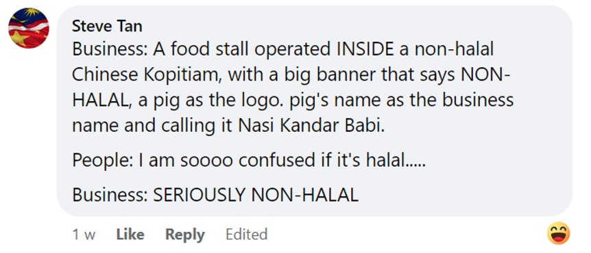 Netizens find restaurant’s signage on halal status hilarious