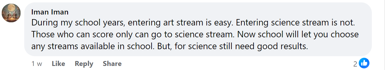 Netizens wonder why the Arts stream is perceived to be for academically ...