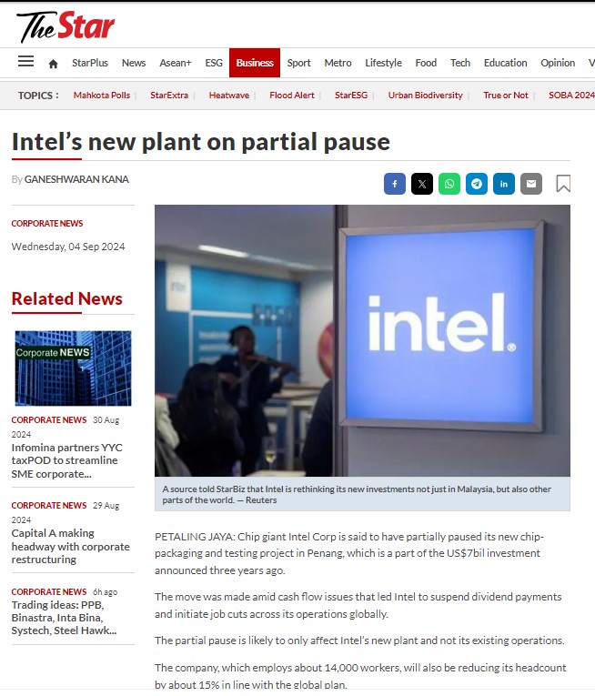 So how far could Intel Penang stretch its ‘drying up’ fortune in Malaysia?