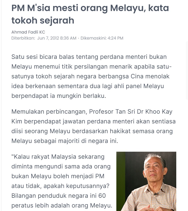 Perhaps non-Malays should just count their blessings than to chase the ...