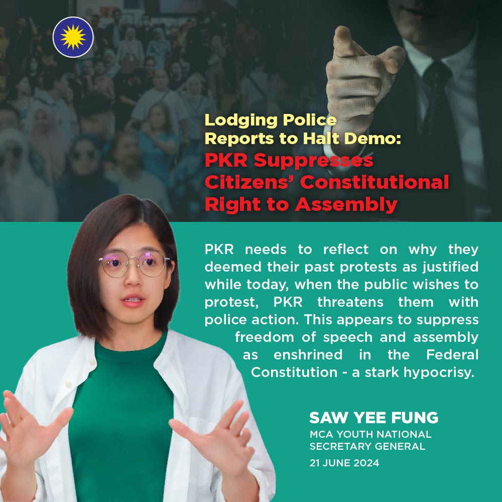 MCA Youth lambasts PKR for getting cops to clamp down on “Demo Rakyat ...