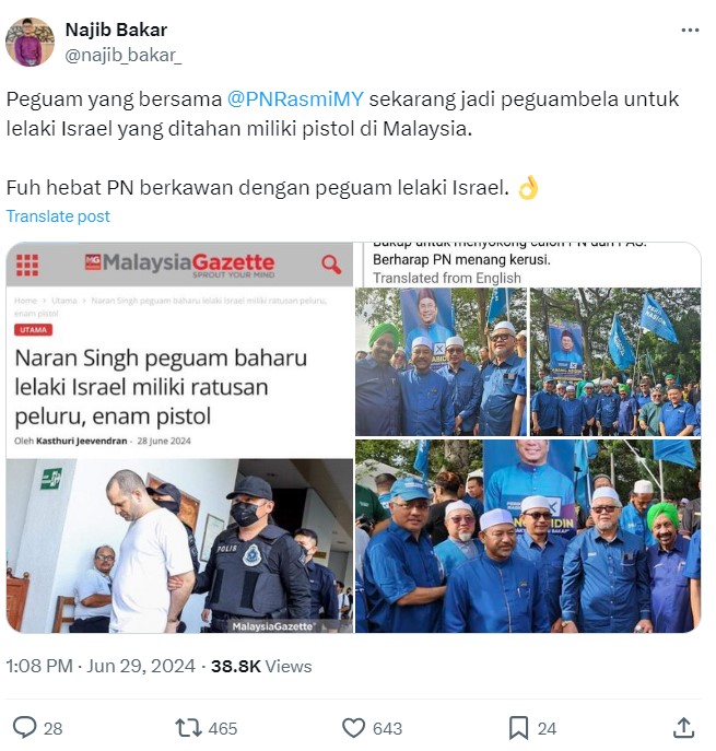 Malaysians Must Know the TRUTH: Cytros poke fun at PN over Naran Singh ...