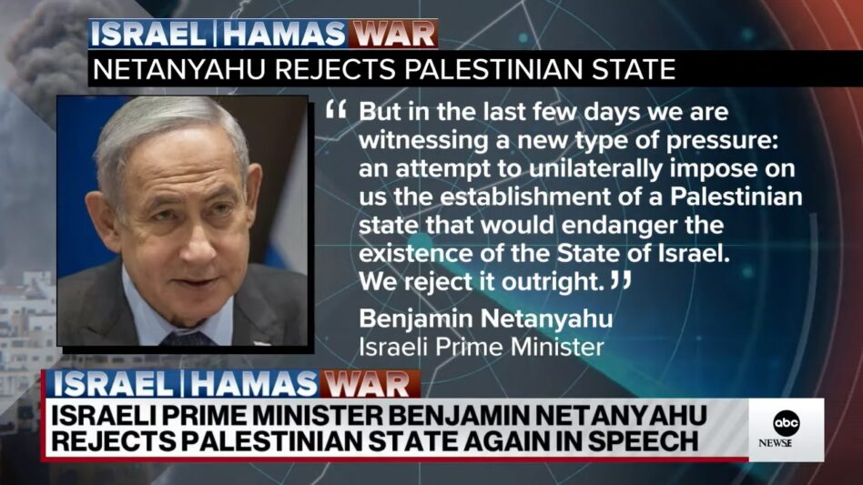 Benjamin Netanyahu once again rejects Palestinian state
