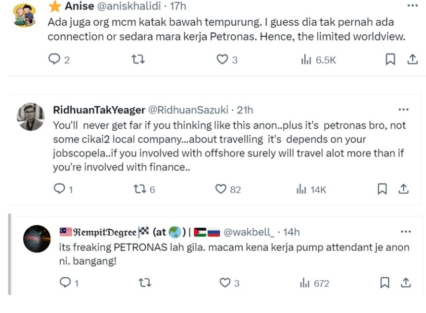 Netizen’s uncertainty about working in “Malay-dominated” PETRONAS draws ...