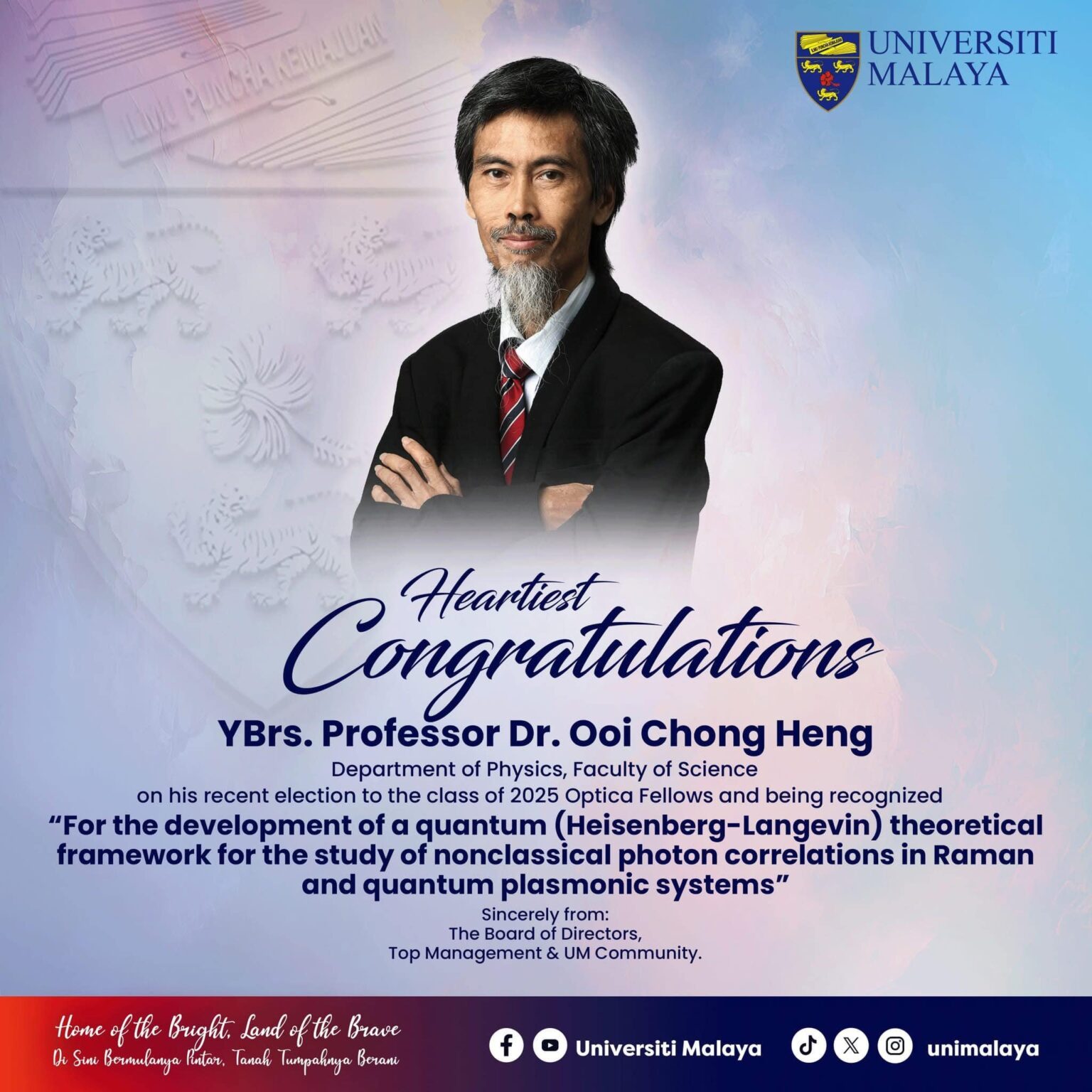 Universiti Malaya’s legendary physics genius Prof Ooi Chong Heng: Have ...