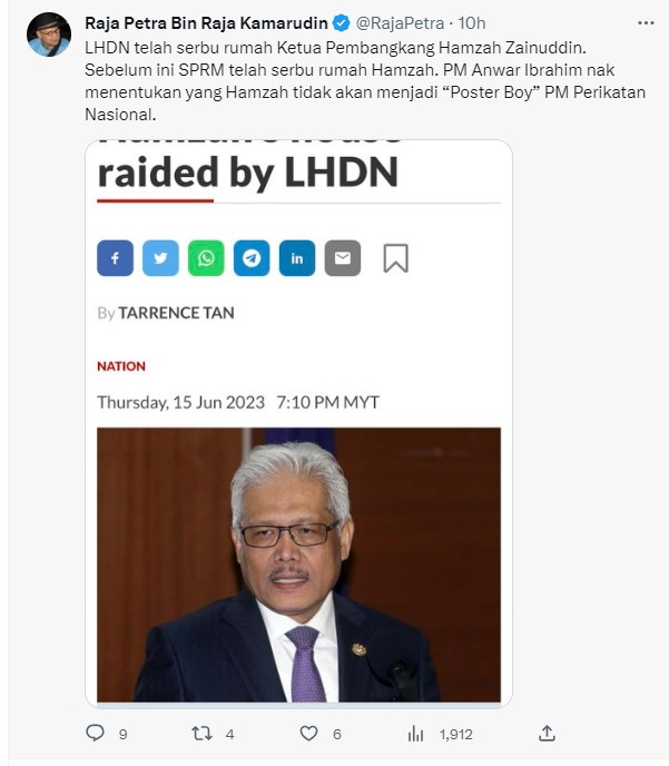 Is Hamzah Zainuddin’s house raid by IRB a genuine tax evasion or ...