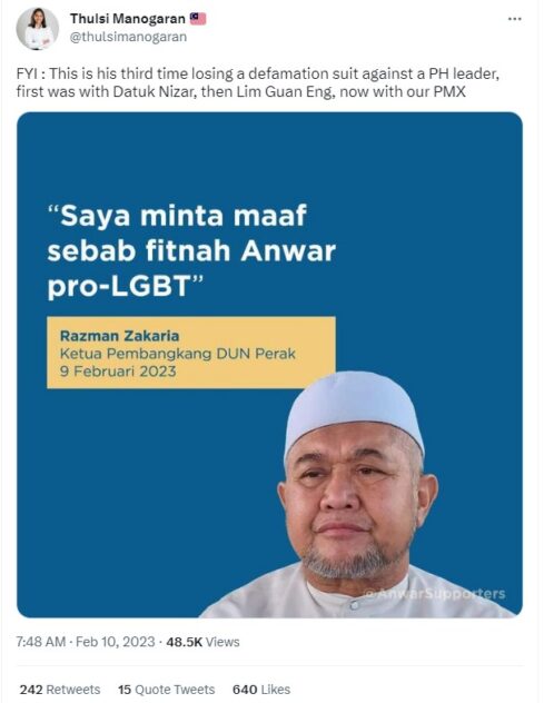 PAS’ Razman Zakaria has a long history of losing defamation cases