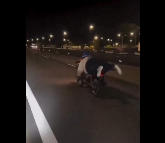 Plus-sized Mat Rempit draws mockery despite breaking the law in style