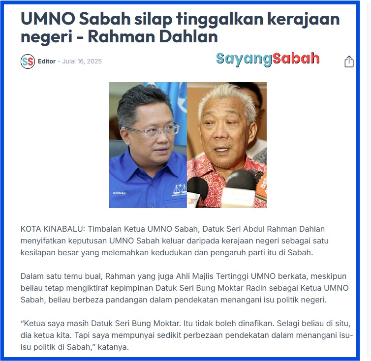 Sabah UMNO’s identity crisis and the cost of being an easily-swayed ...