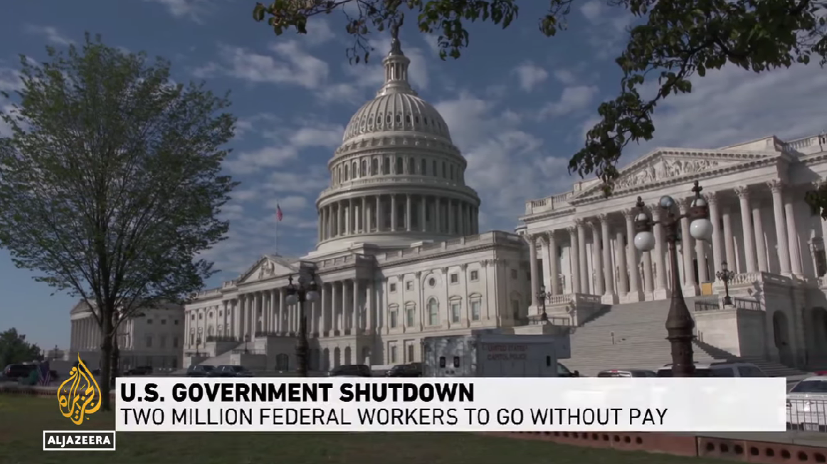 US government shutdown: Two million federal workers to go without pay