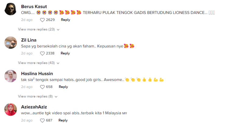 A mesmerising lion dance display by hijab-clad Siti Aishah