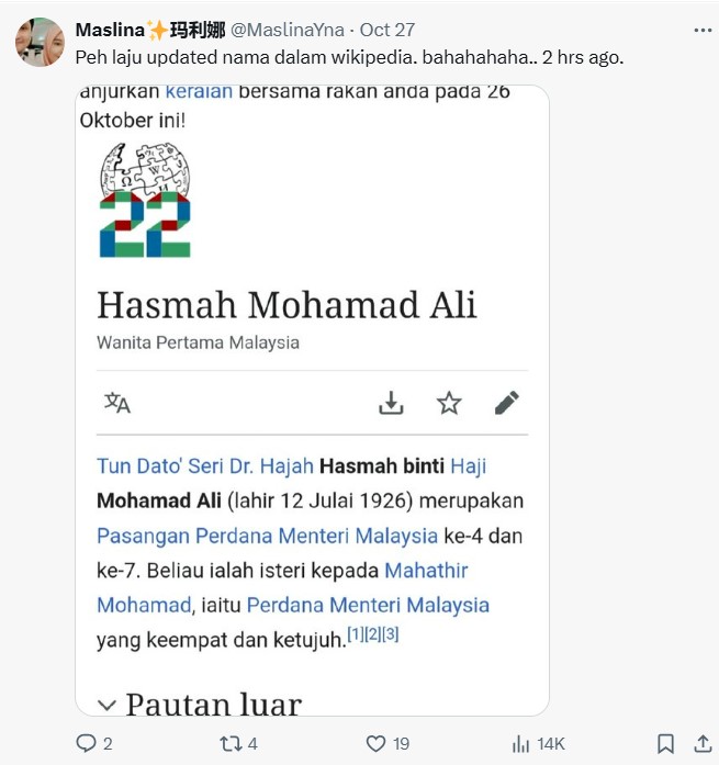 Malaysians ask “why only now” as Dr Siti Hasmah wants them to drop ...
