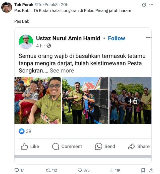 Dual policies on Songkran: PAS accused of Zionist tendencies by making ...