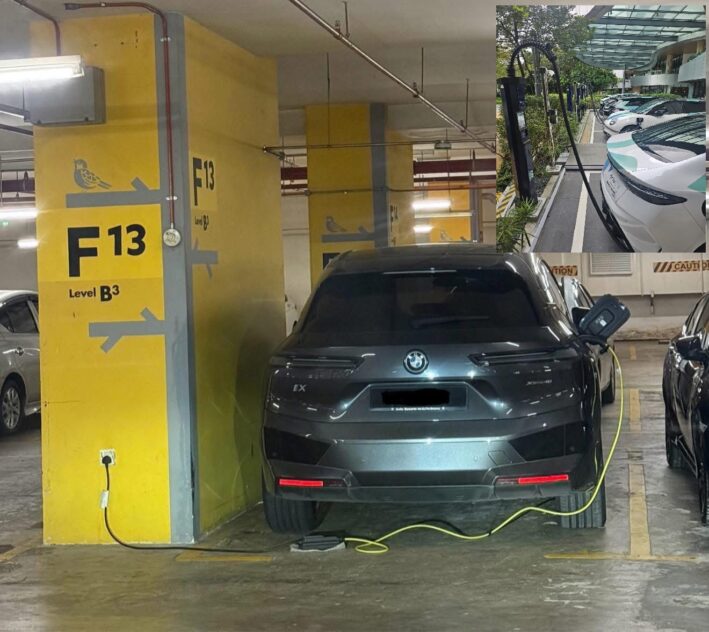 BMW EV charging using 3-pin plug at Starling Mall highlights few ...