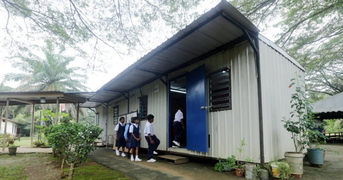 Disheartening to see pupil of Tamil school forced to study in container ...