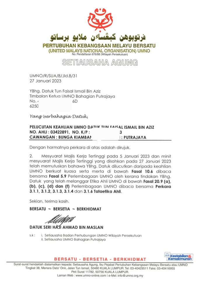 Is there more ‘desperate’ UMNO purging underway after Tun Faisal’s ... Is there more ‘desperate’ UMNO purging underway after Tun Faisal’s ...