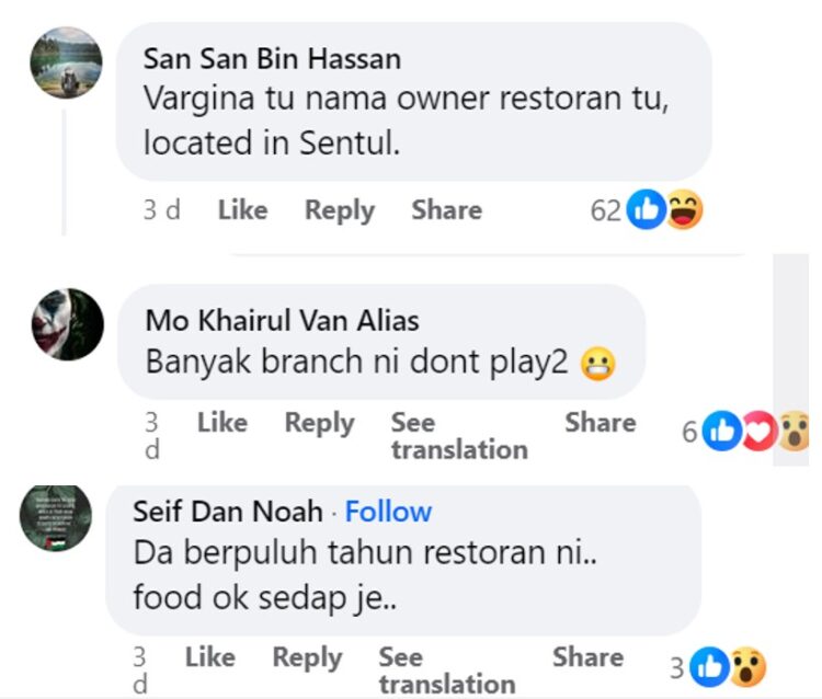 Unintentional hilariously named Restoran Vargina elicits plenty of laughs from netizens