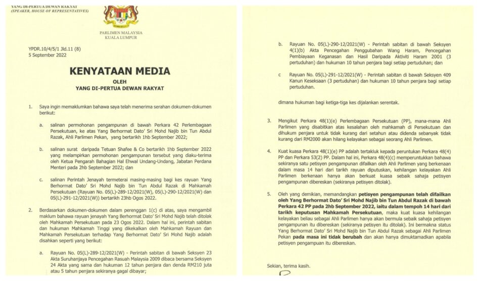 Petition for royal pardon filed so Najib still Pekan MP, says Art Harun - Focus Malaysia